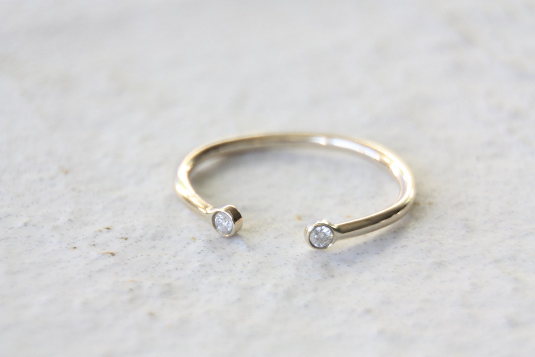 Solid Gold Torque Ajustable Diamond Ring - Etsy