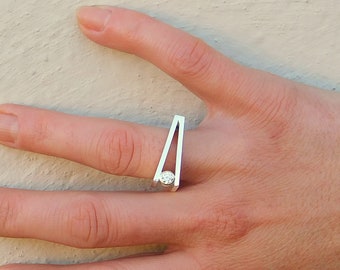Flat Diamond Ring - Etsy