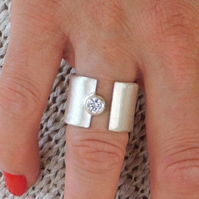 Wide Diamond Ring - Etsy