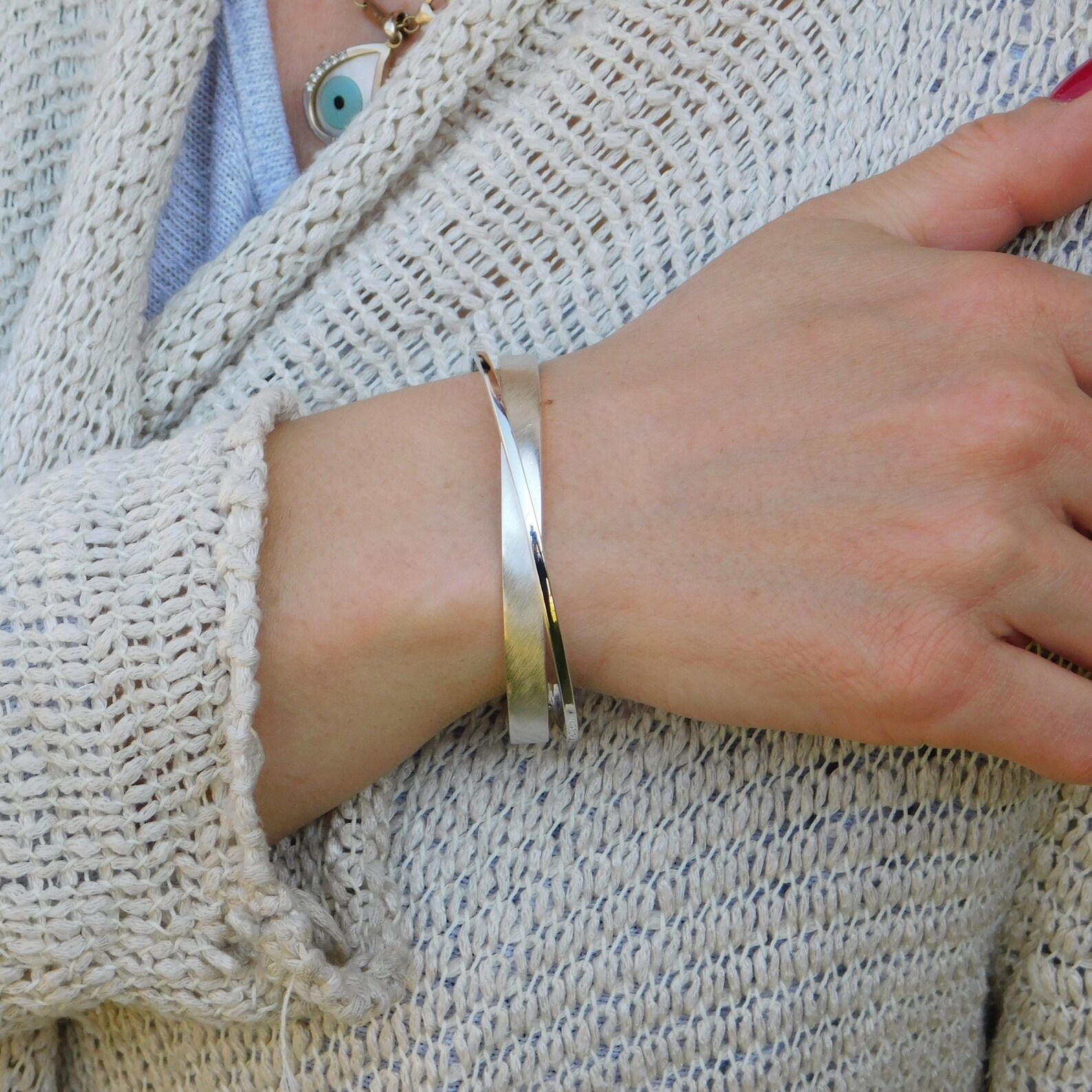 Cuff Bracelet for Women Cross Band Cuff Bracelet Double - Etsy