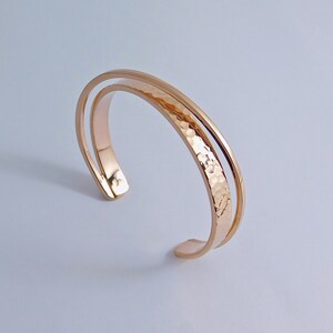 Cuff Bracelet Rose Gold Red Gold Bracelet Hammered Bracelet - Etsy