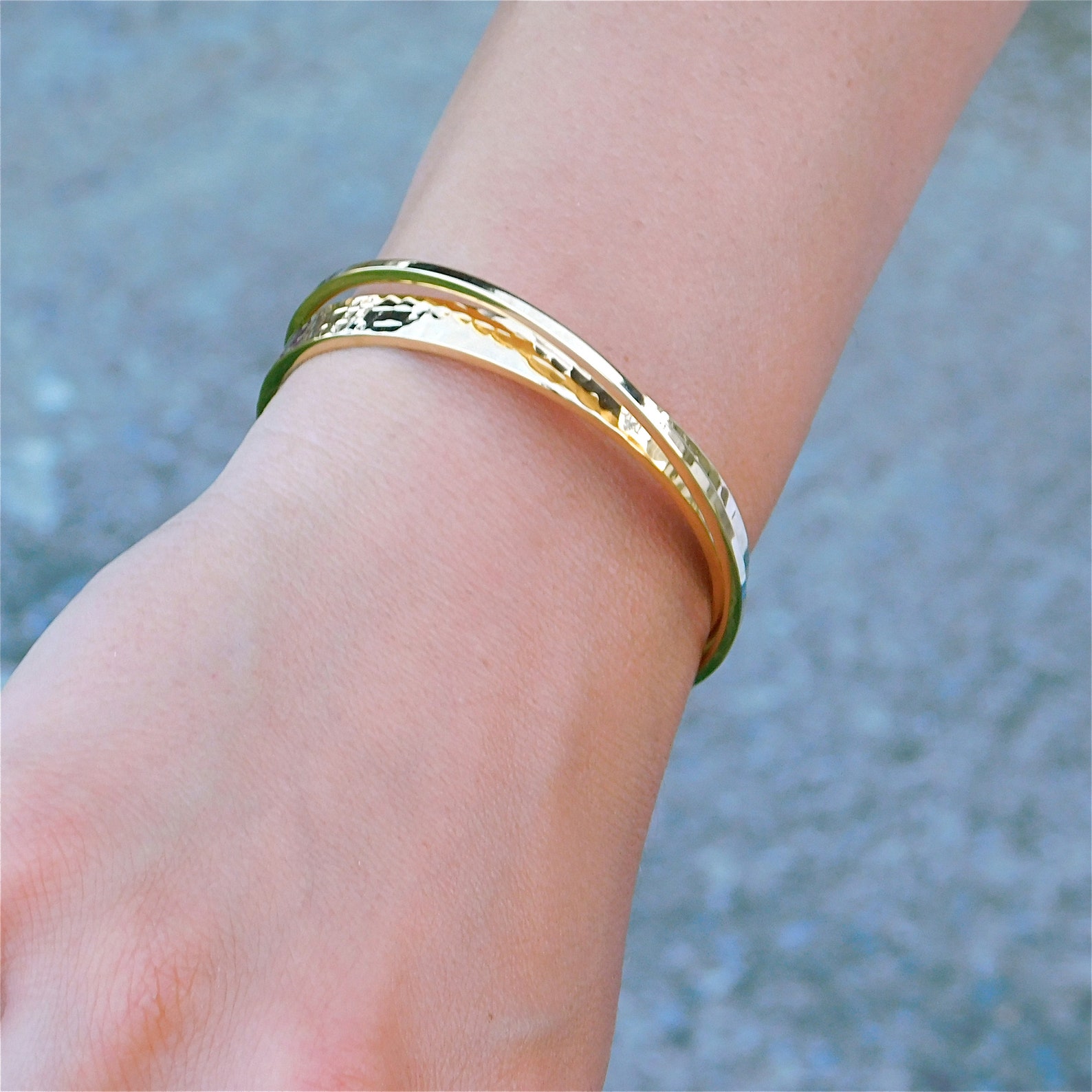 Double Bangle Bracelet Gold Bangle Gold Cuff Bracelet - Etsy