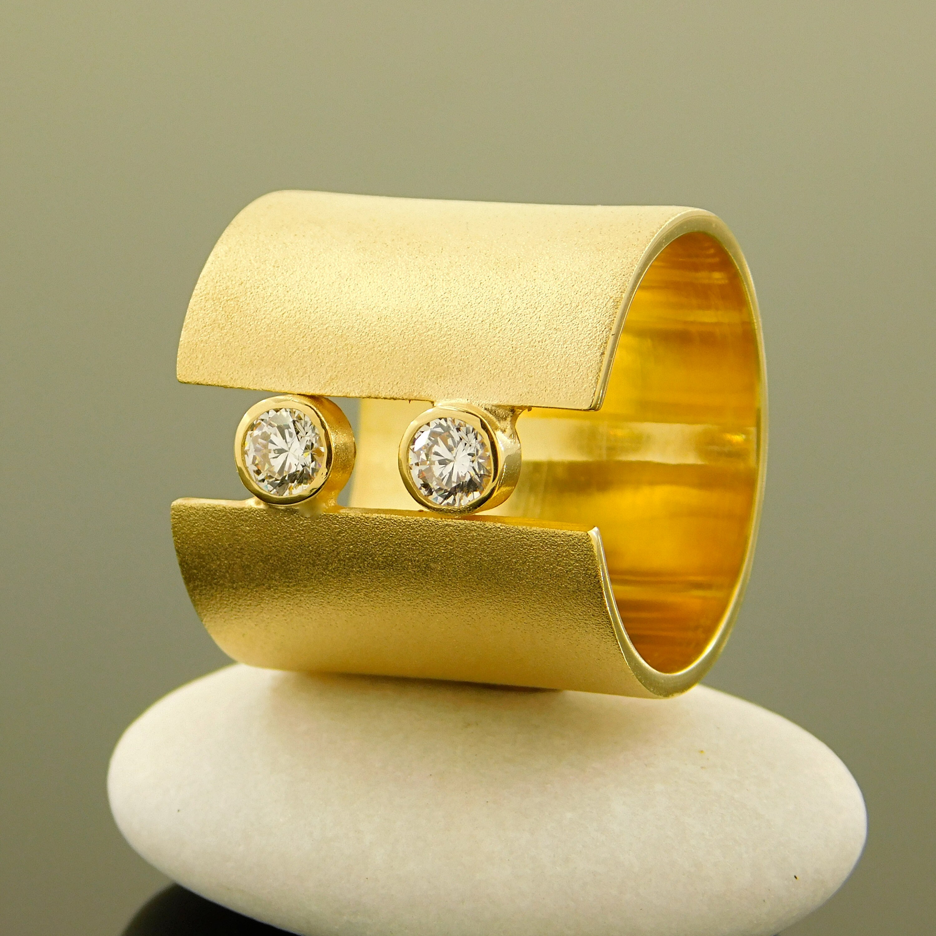 Extra wide band ring Extraordinary ring Wide ring gold Very | Etsy