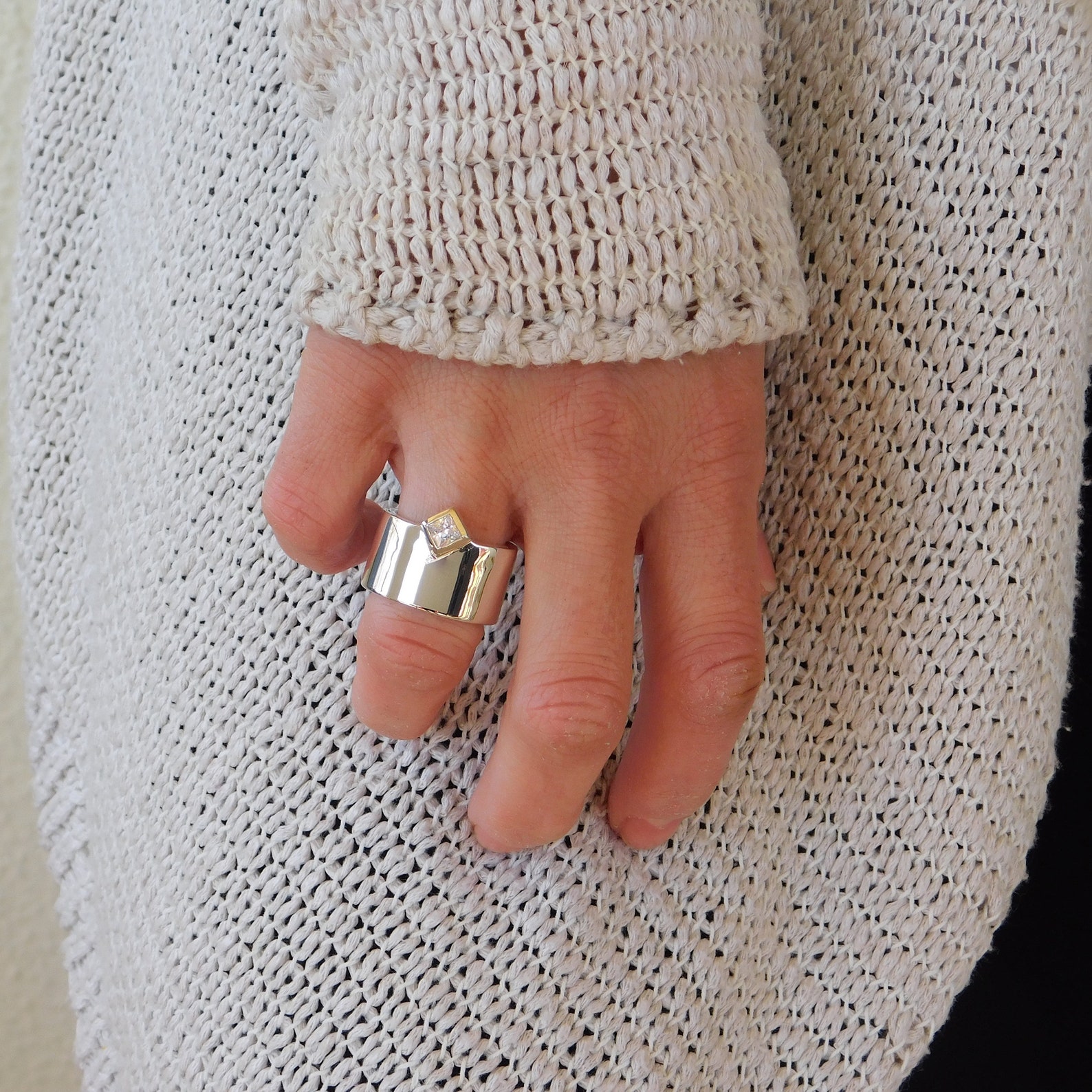 Thick Wedding Bands Women Thick Band Engagement Ring Wide Etsy