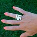 Big Statement Ring Silver Square Geometric Ring Large Square - Etsy
