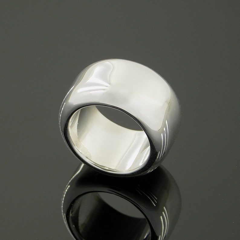 Chunky dome ring silver Chunky band ring Heavy wedding band | Etsy