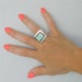 Big Statement Ring Silver Square Geometric Ring Large Square - Etsy