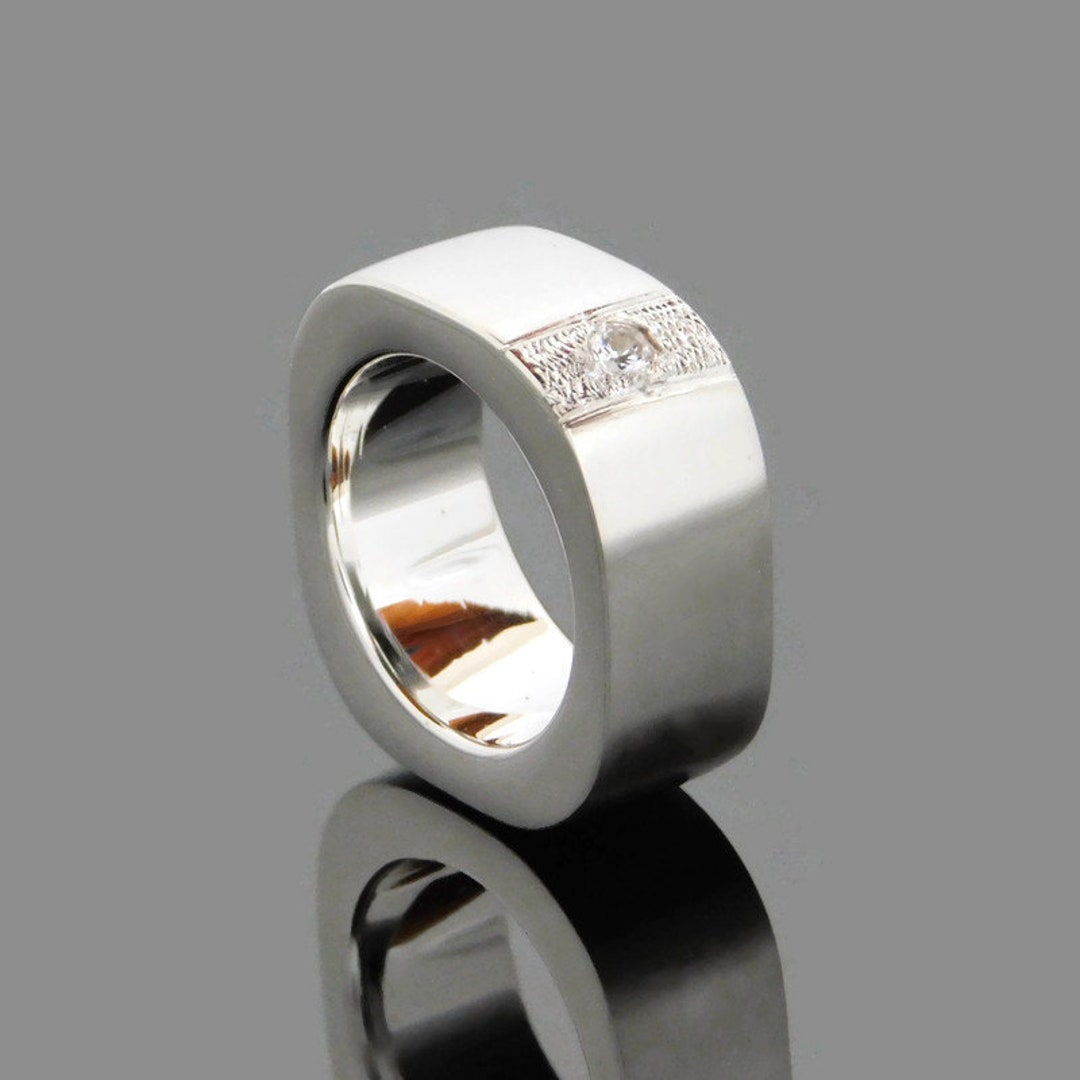Square Wedding Band, Square Ring, Chunky Wedding Band, Band Rings for ...