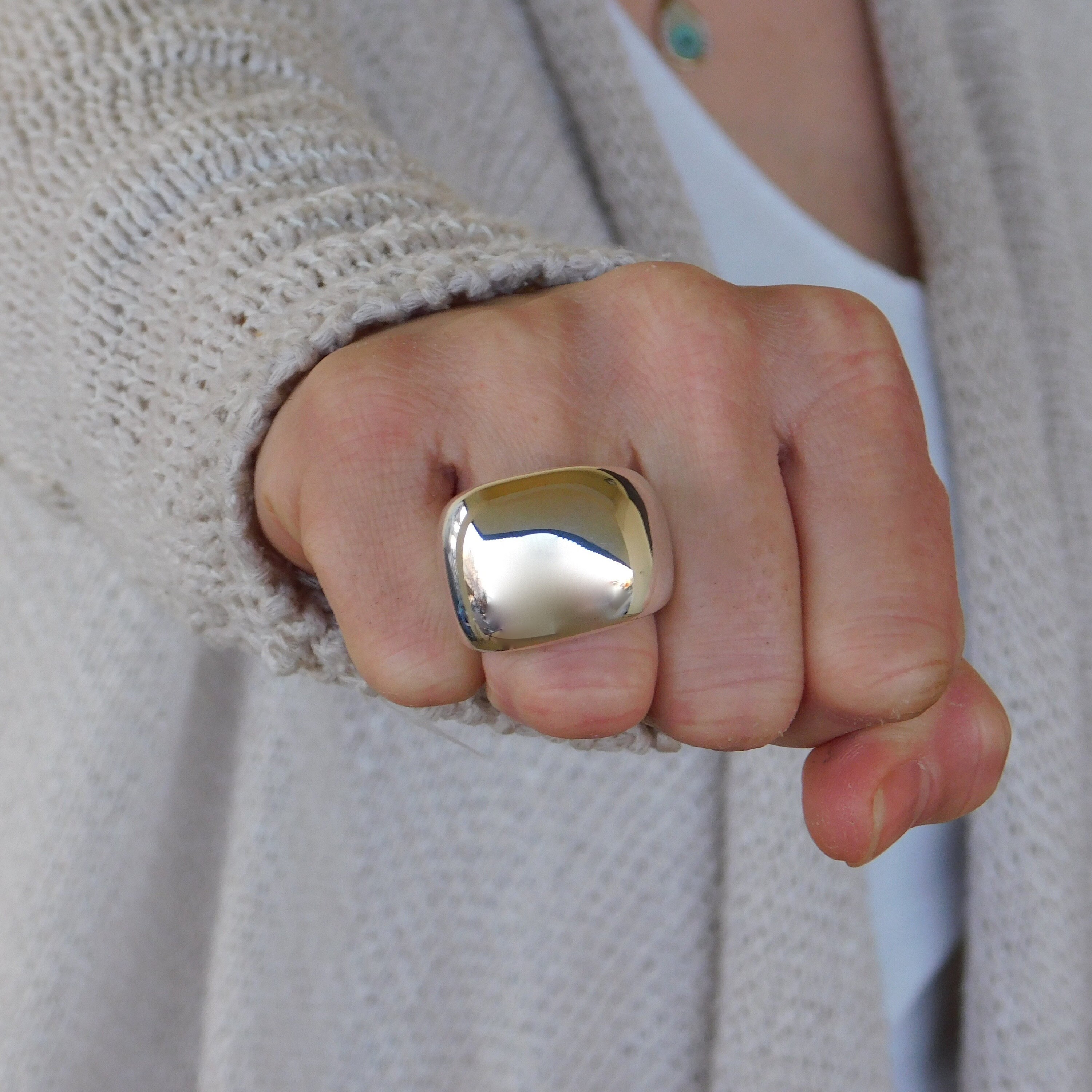 Large Statement Ring Extra Wide Ring Dome Ring Oversized - Etsy