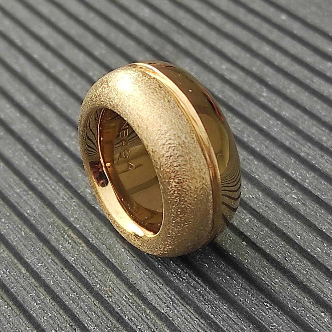 Thick Band Wedding Ring, Chunky Band Ring Gold, Wide Ring Gold, Heavy ...