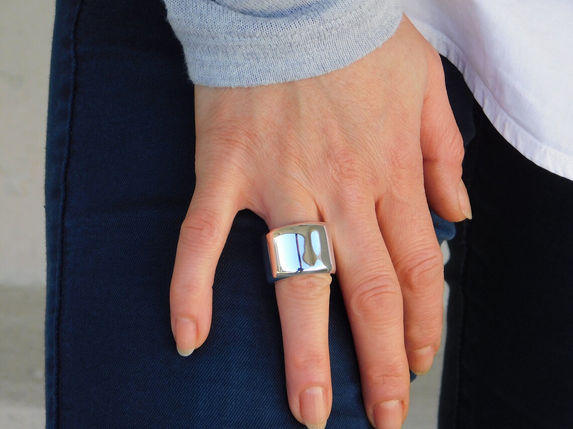 Chunky Wedding Band Heavy Men's Ring Extra Thick Wedding | Etsy