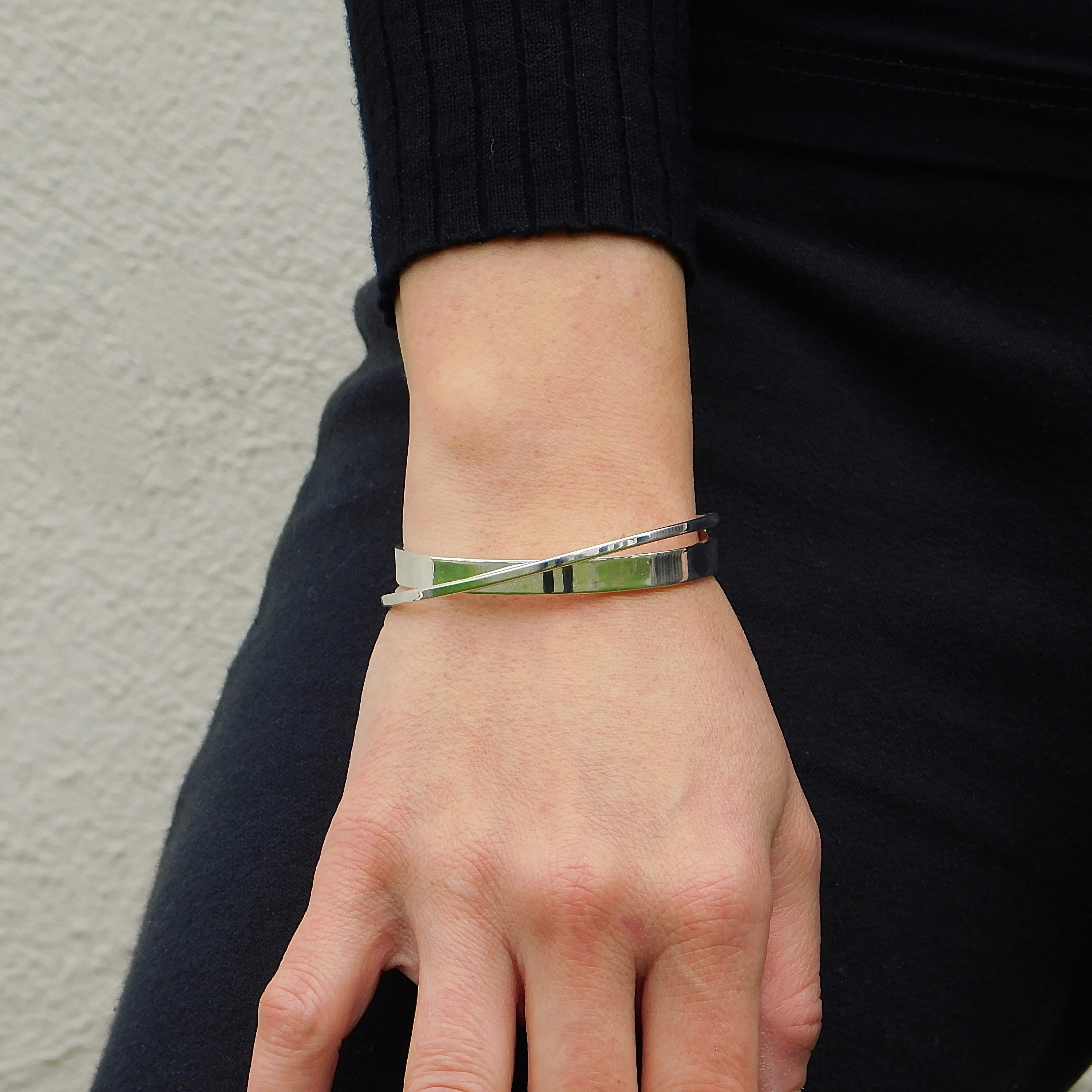 Double Silver Bangles Bangle Bracelets Silver Cuff Bracelet - Etsy ...