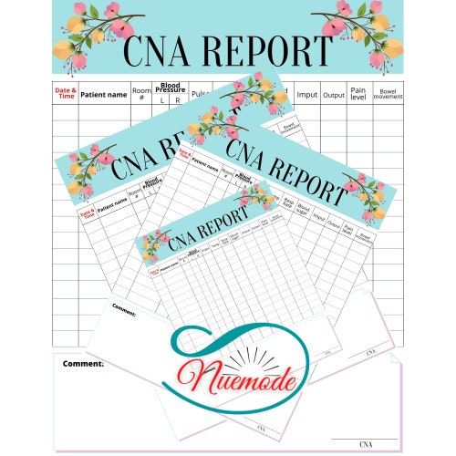 CNA Report Sheet CNA Daily Flowsheet PCT Report Sheet - Etsy
