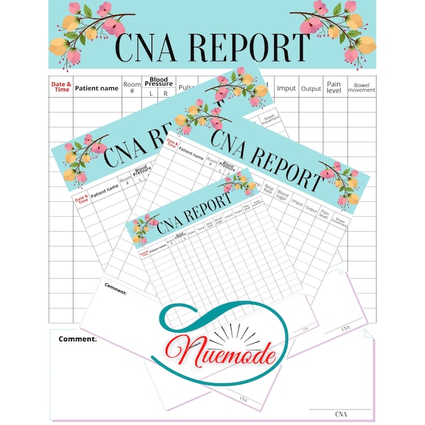 Free Printable Cna Report Sheet - Etsy