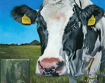 Cow print number | Etsy