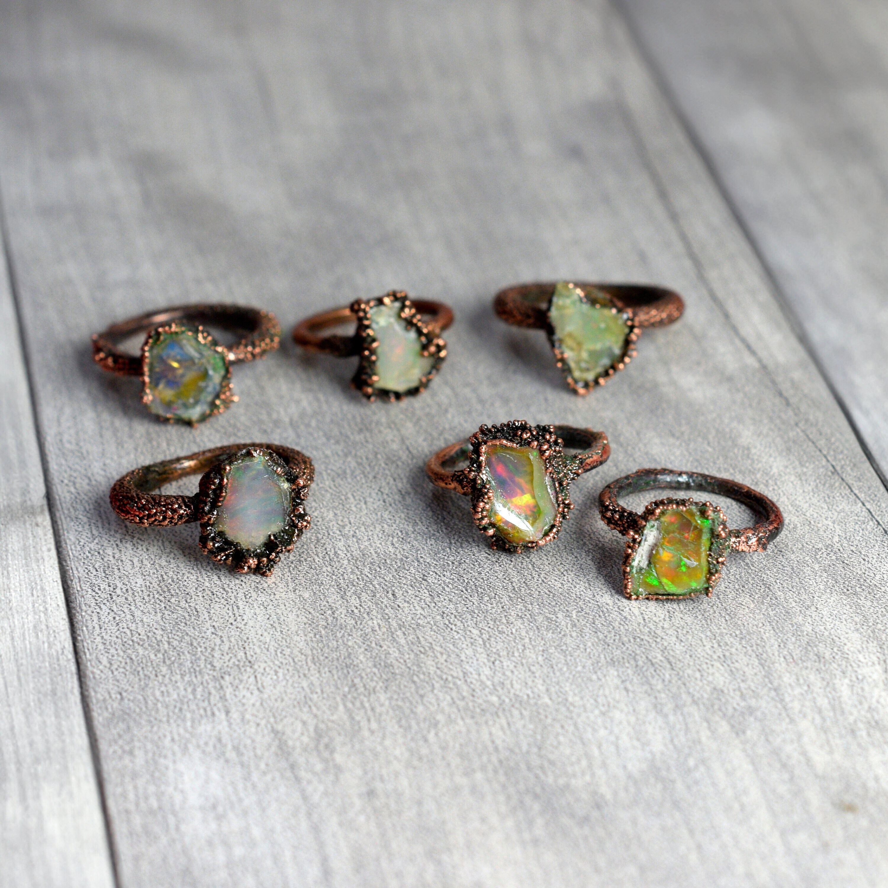 Natural Raw Fire Opal Ring - Electroformed Ring - Opal Jewelry ...