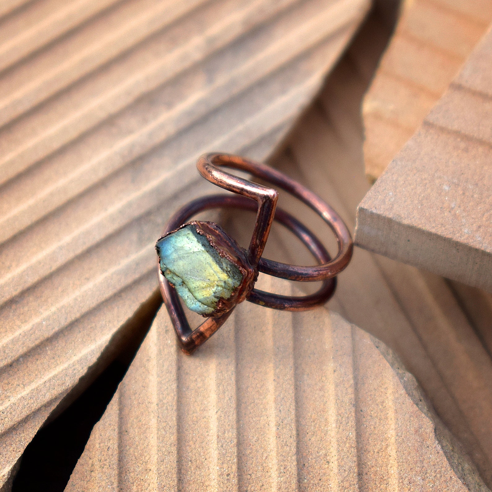 Labradorite Ring Rough Stone Ring Gemstone Ring Ring for - Etsy