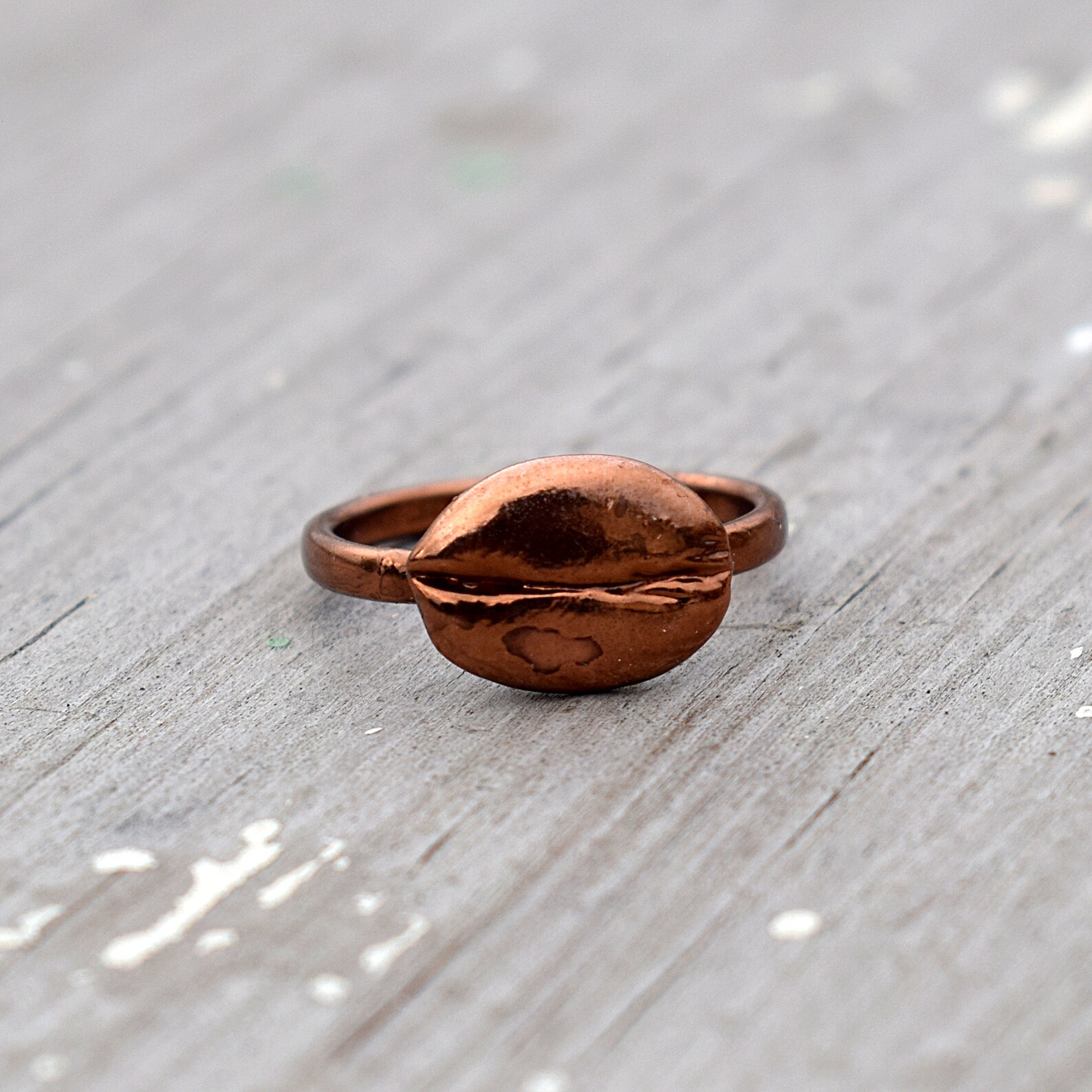 Handmade Coffee Bean Copper Ring - Real Coffee Bean Ring ...