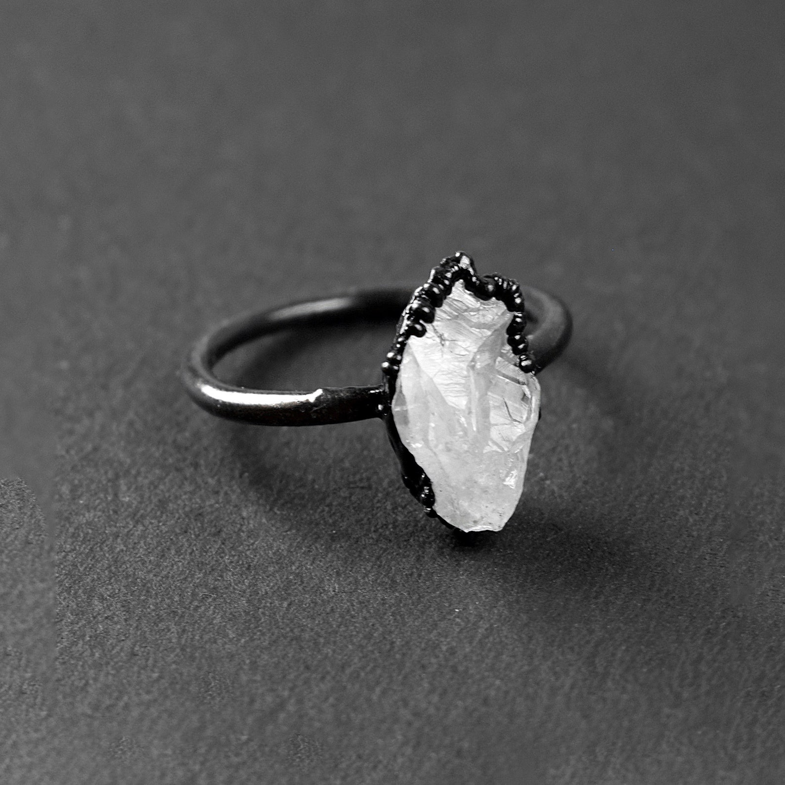 Crystal Ring Rough Stone Ring Gemstone Ring - Etsy