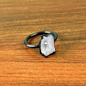 Crystal Ring Rough Stone Ring Gemstone Ring Electroplated Ring Gold ...