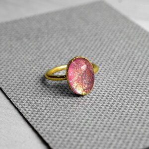 Glass Fire Opal Gemstone Ring \ Multicolored Ring \ Womens Ring ...
