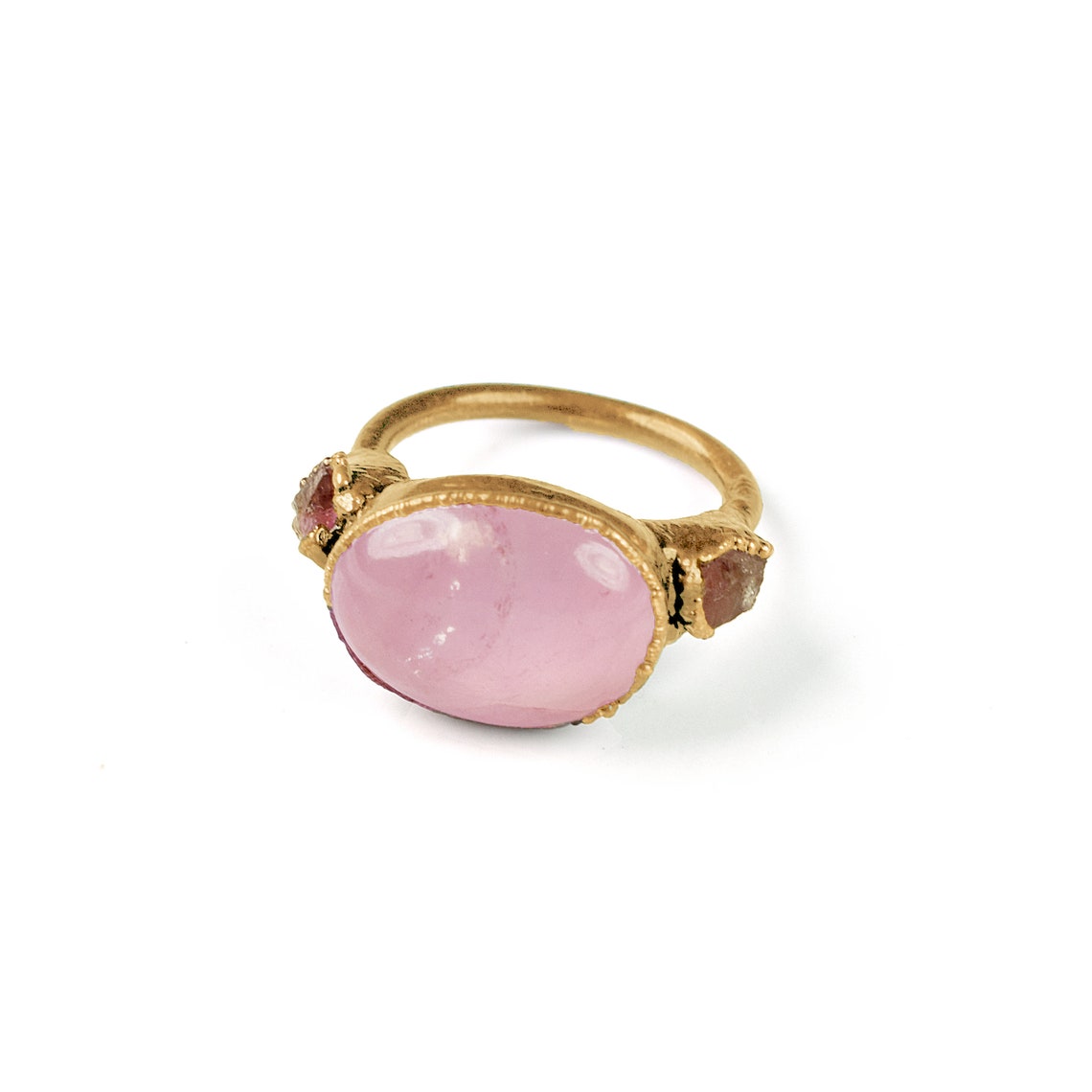 Rose Quartz Ring Ruby Ring Brass Ring Gemstone Ring - Etsy