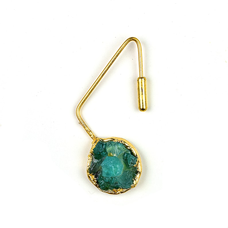 Natural Aquamarine Gemstone Brooch Pin \ Unisex Brooch Pin \ Mens ...