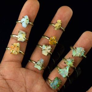 Raw Opal Ring Rough Opal Ring Rough Opal Jewelry Australian Fire Opal Jewelry Fire Opal Ring ...