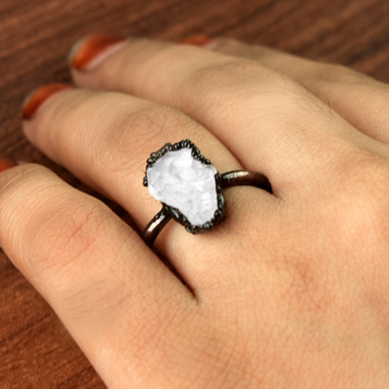 Crystal Ring Rough Stone Ring Gemstone Ring - Etsy