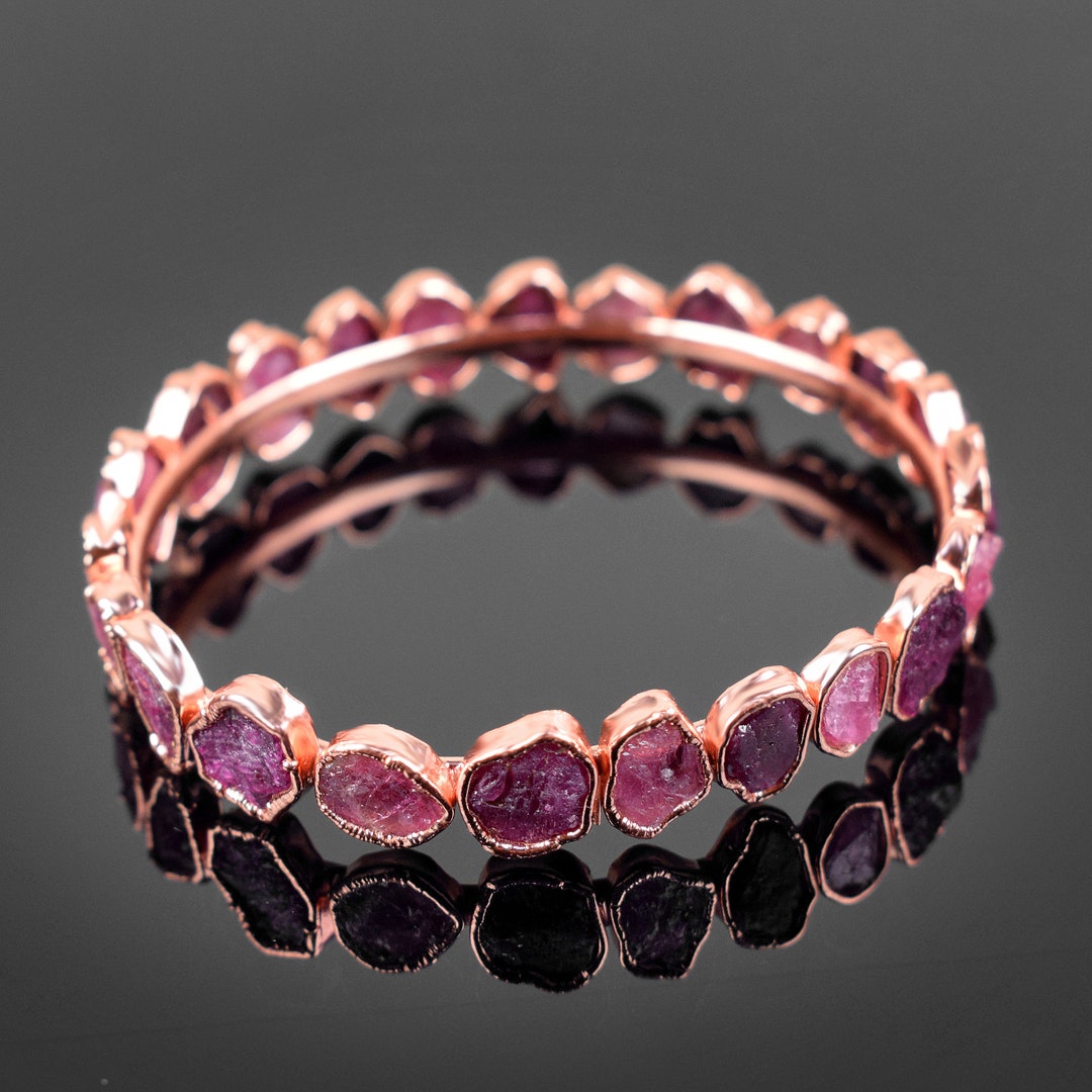 Natural Multi Tourmaline Cuff Bangle | Raw Stone Bangle | Gemstone ...