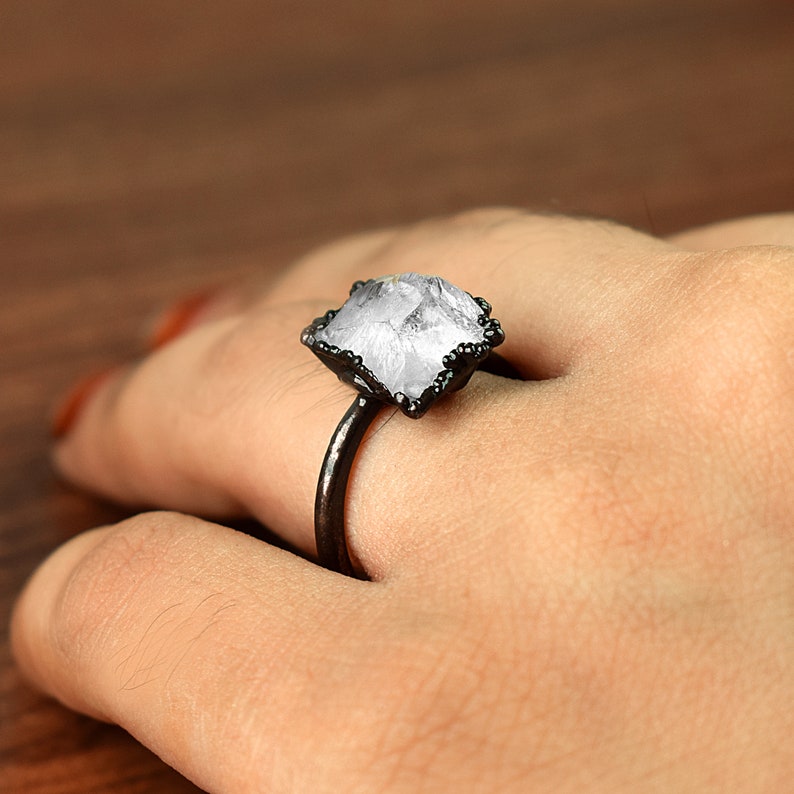 Crystal Ring Rough Stone Ring Gemstone Ring - Etsy