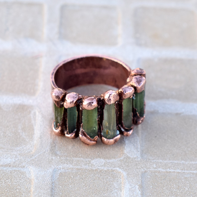 Multi Tourmaline Ring Rough Stone Ring Statement Ring | Etsy