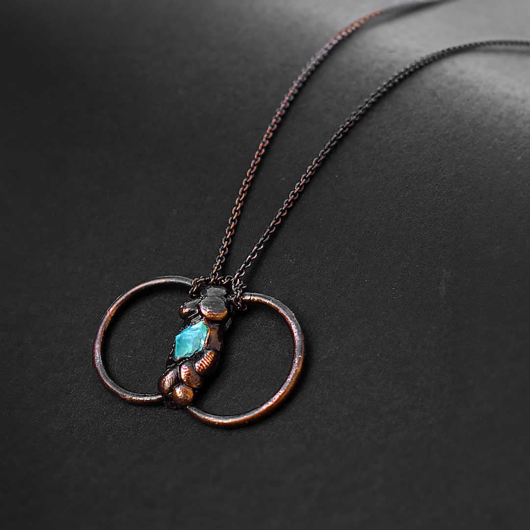 Amazing Rough Fire Ethiopian Opal Chain Necklace Antique Copper ...