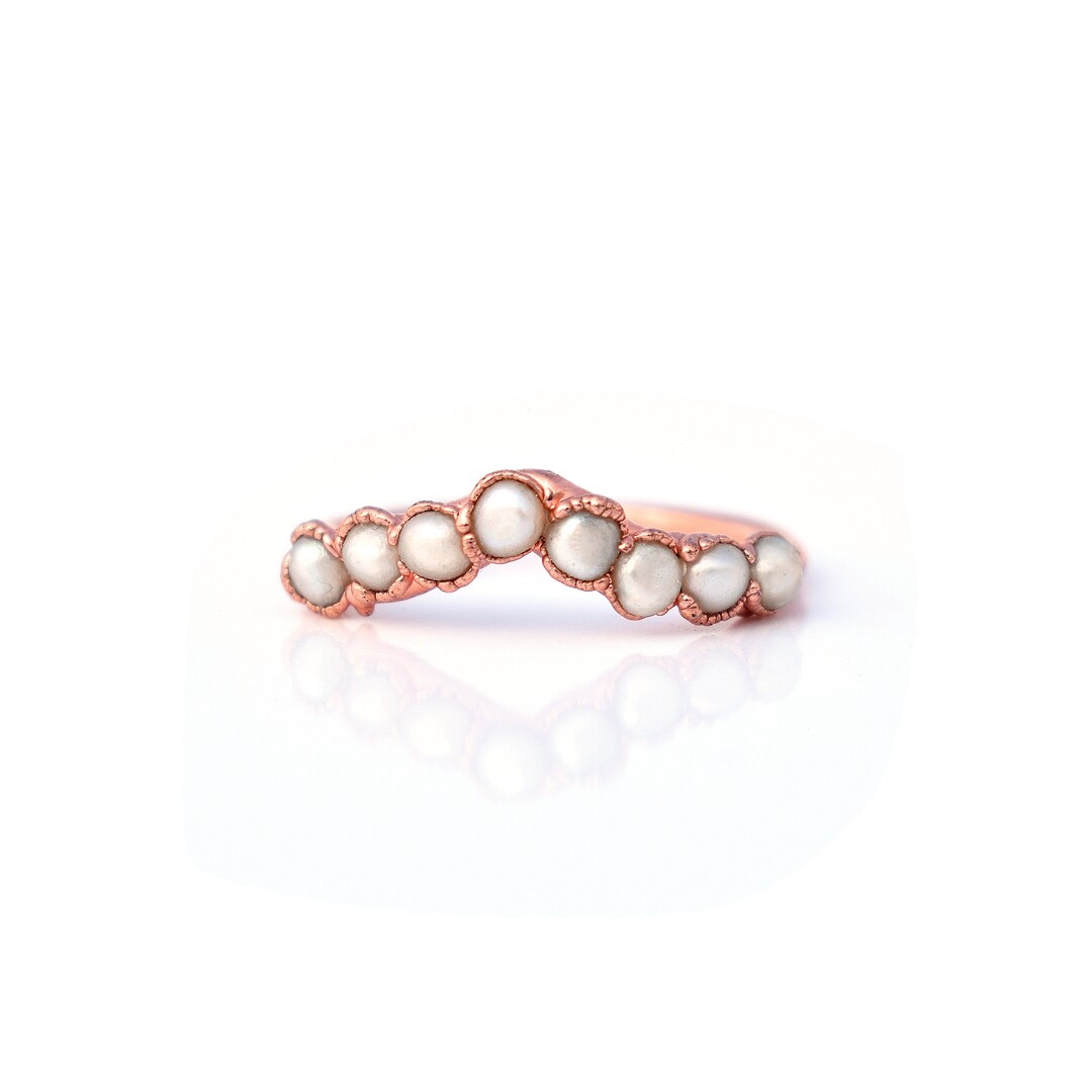 Natural White Pearl Crown Design Ring \ Royal Ring \ Crown Shape Ring ...