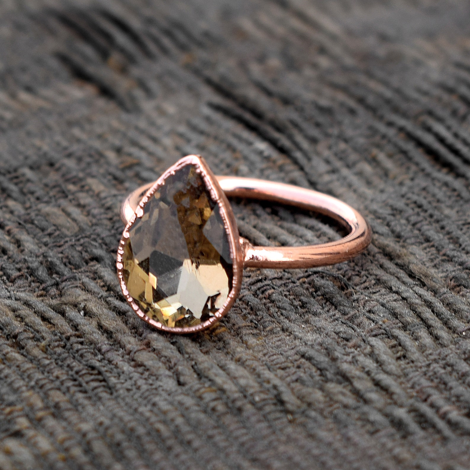 Smokey Hydro Colour Ring Cut Stone Ring Gemstone Ring | Etsy