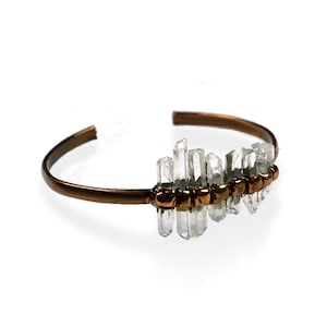 Natural Crystal Pencil Stone Bangle Bracelet \ Gemstone Bracelet \ Wedding Bracelet \ Handmade ...