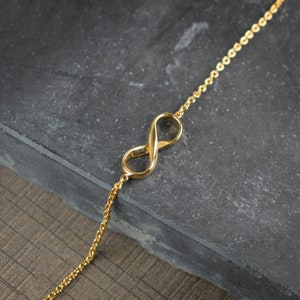 Infinity Designed Chain Bracelet \ Gold Plated Bracelet \ Dainty Linked ...