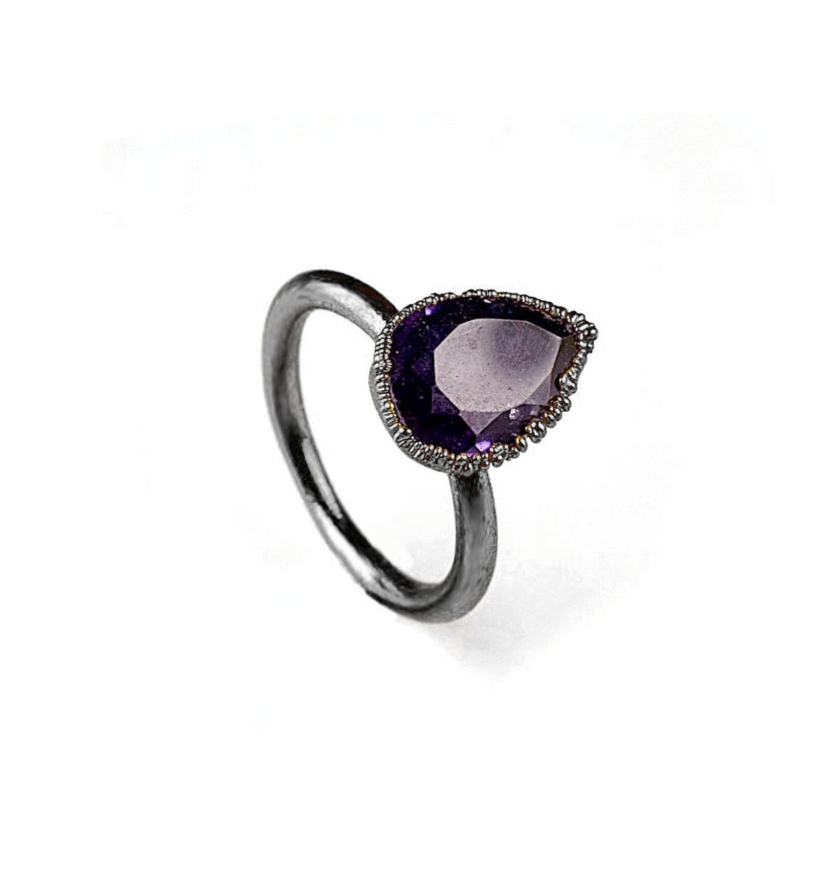 Amethyst Faceted Gemstone Ring Gemstone Ring Amethyst | Etsy