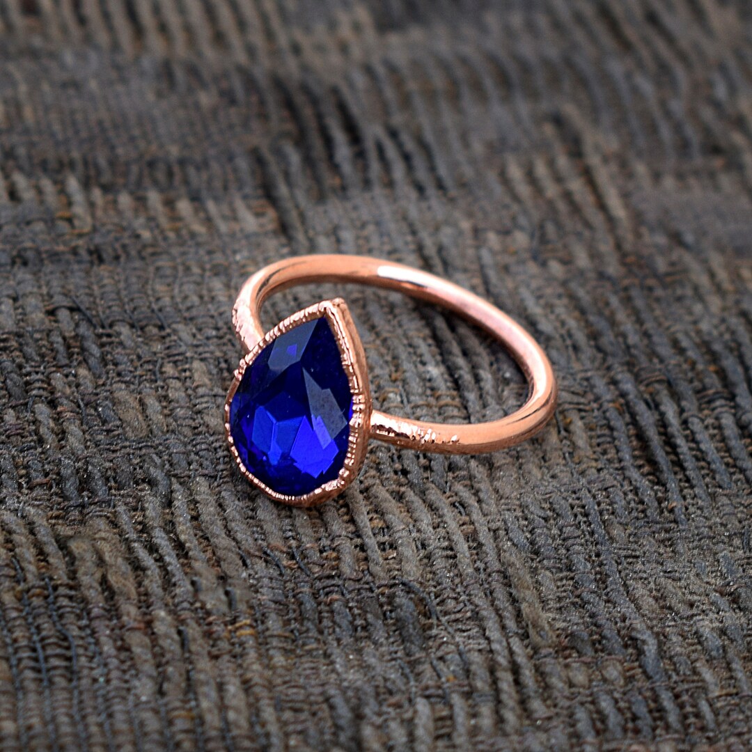 Blue Sapphire Ring Faceted Stone Ring Gemstone Ring - Etsy