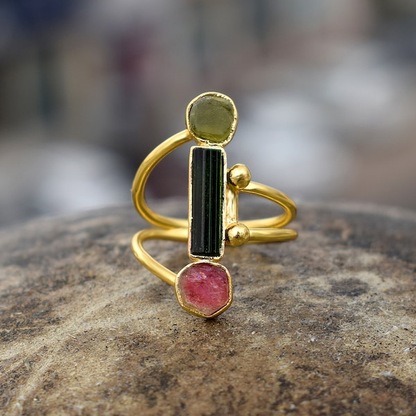 Ruby Peridot Ring - Etsy