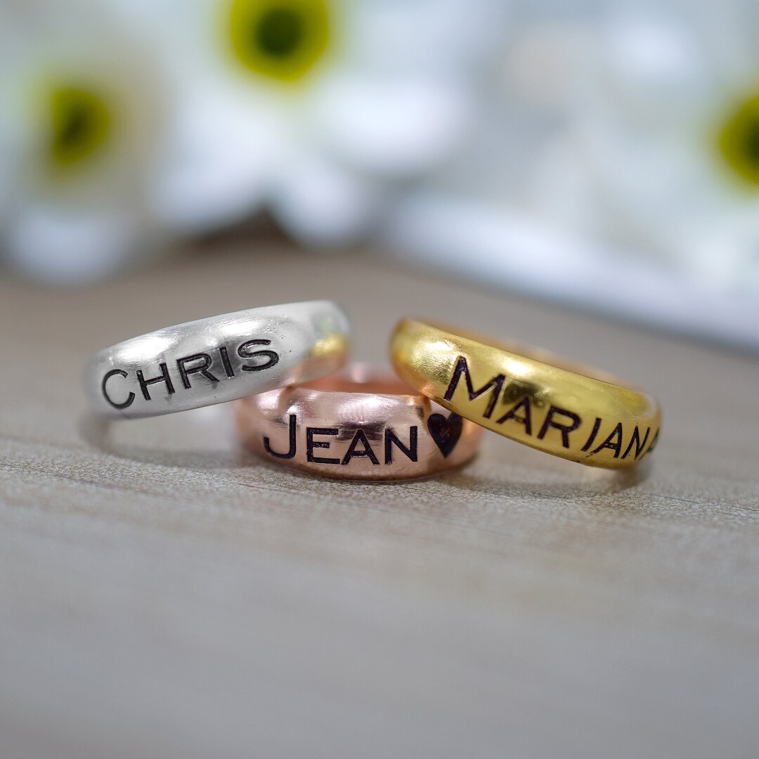 Personalized Name Ring Minimal Rings Customize Gift Ring Brass Ring ...