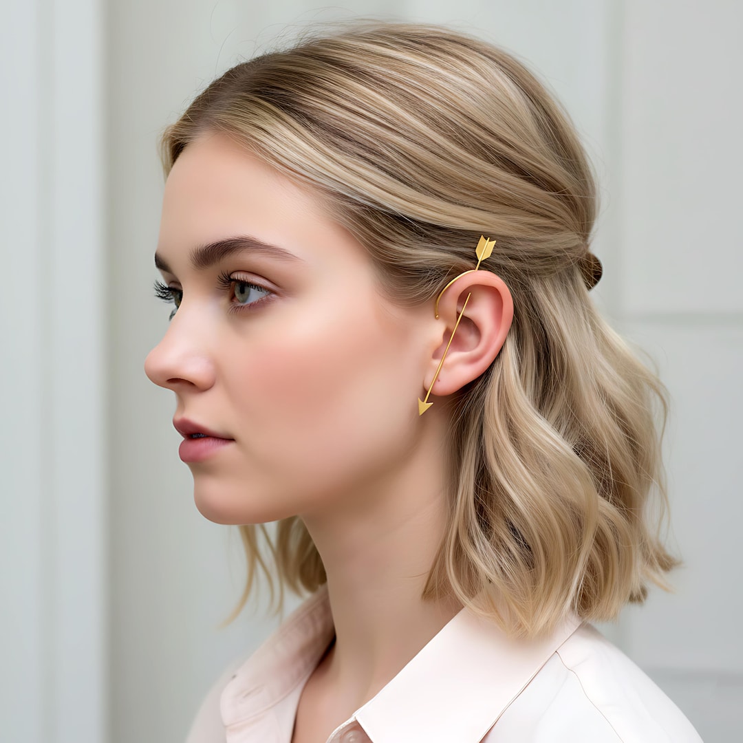 Gold Arrow Ear Crawler Earrings \ Ear Climbers \ Arrowhead Jewelry ...