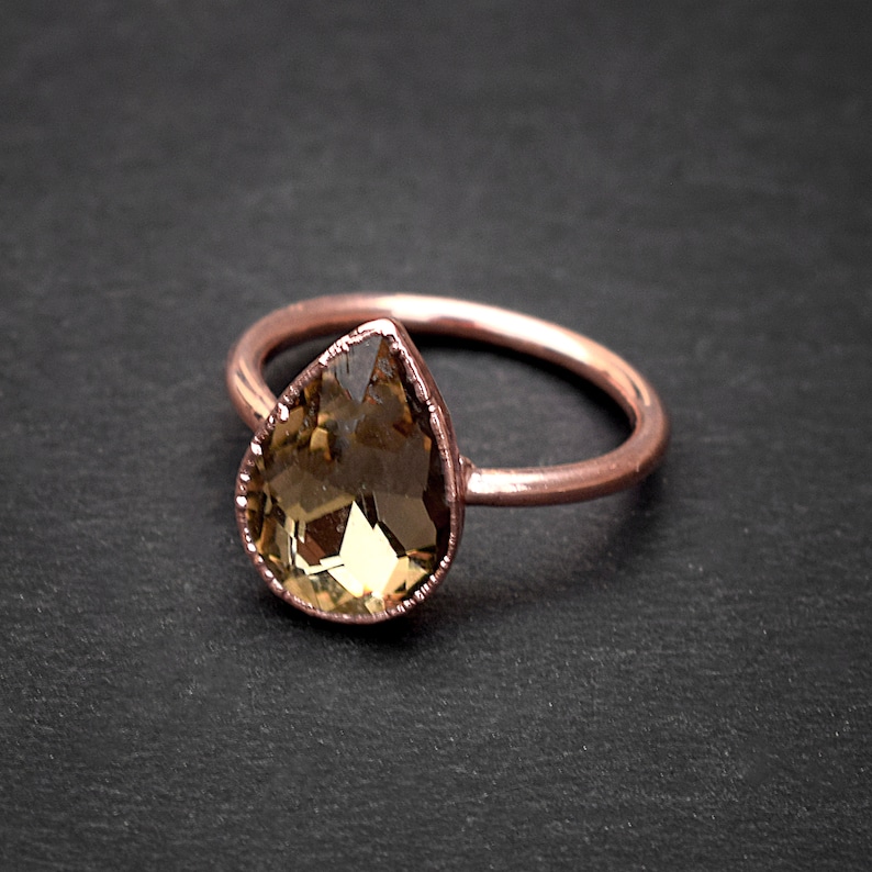 Smokey Hydro Colour Ring Cut Stone Ring Gemstone Ring | Etsy