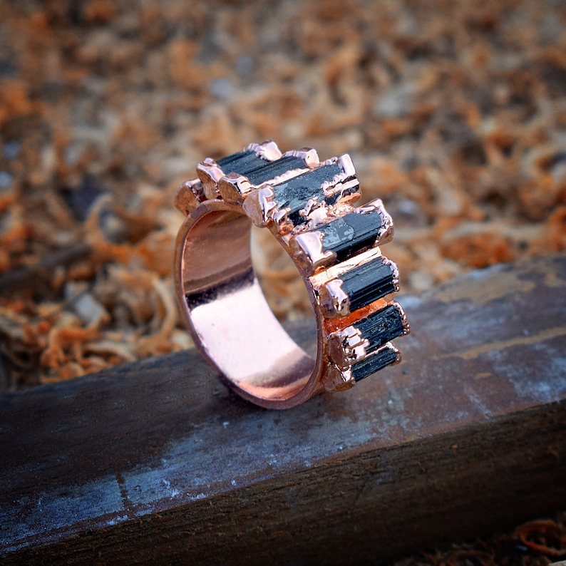Multi Tourmaline Ring | Rough Stone Ring | Statement Ring | Gemstone ...