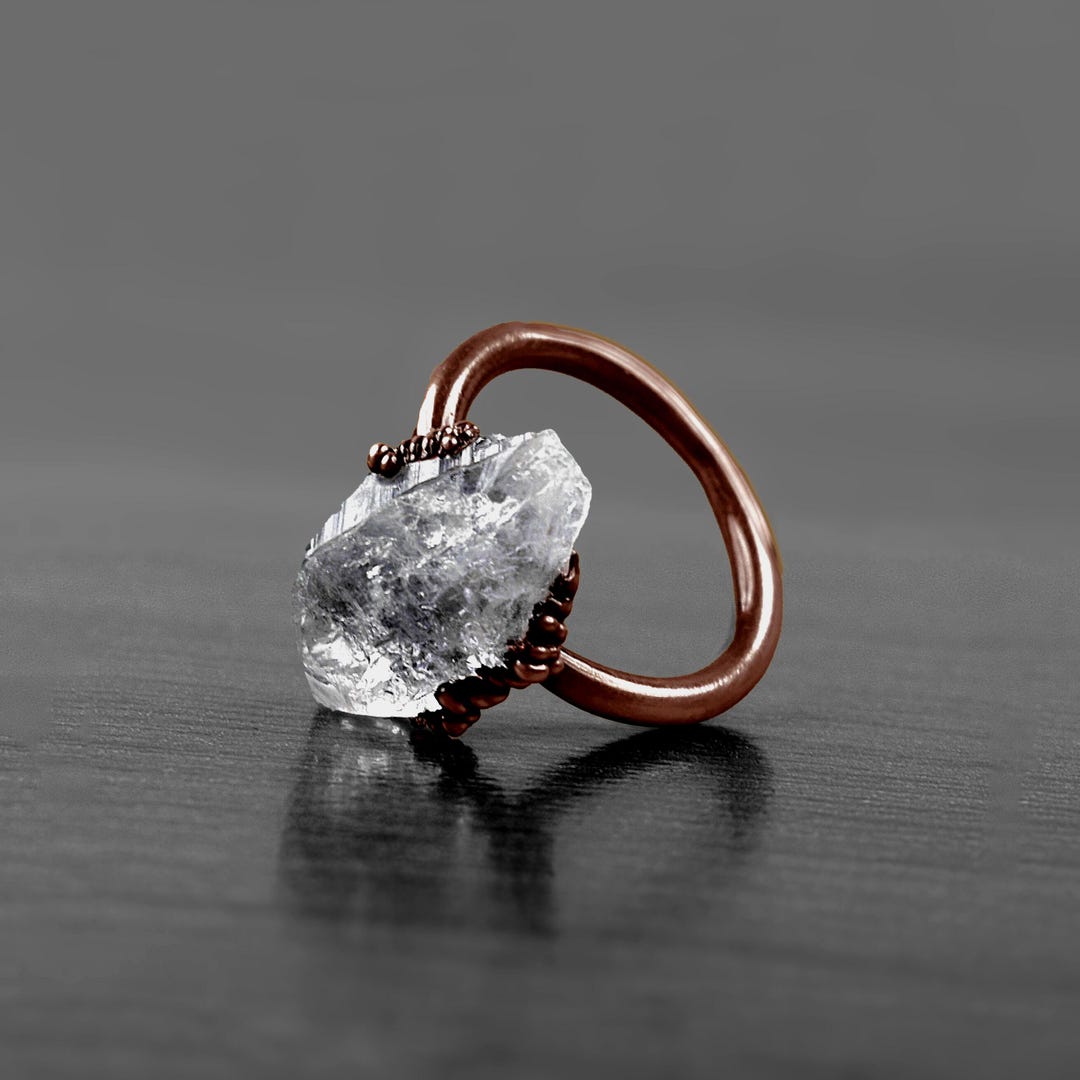Natural Rough Crystal Stackable Ring \ Raw Stone Ring \ Gemstone Ring ...