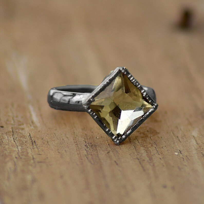 Smoky Quartz Hydro Ring Excellent Cut Stone Ring Gemstone - Etsy