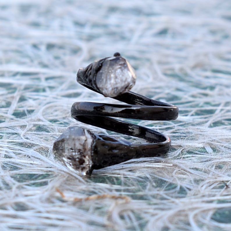 Herkimer Diamond Ring Electroplated Ring Copper Ring | Etsy