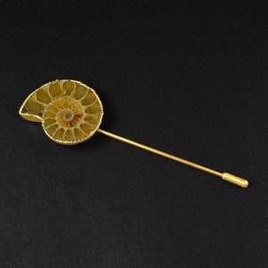 Natural Ammonite Brooch Pin \ Gemstone Brooch \ Pearl Stone Brooch ...