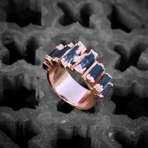 Multi Tourmaline Ring Rough Stone Ring Statement Ring - Etsy