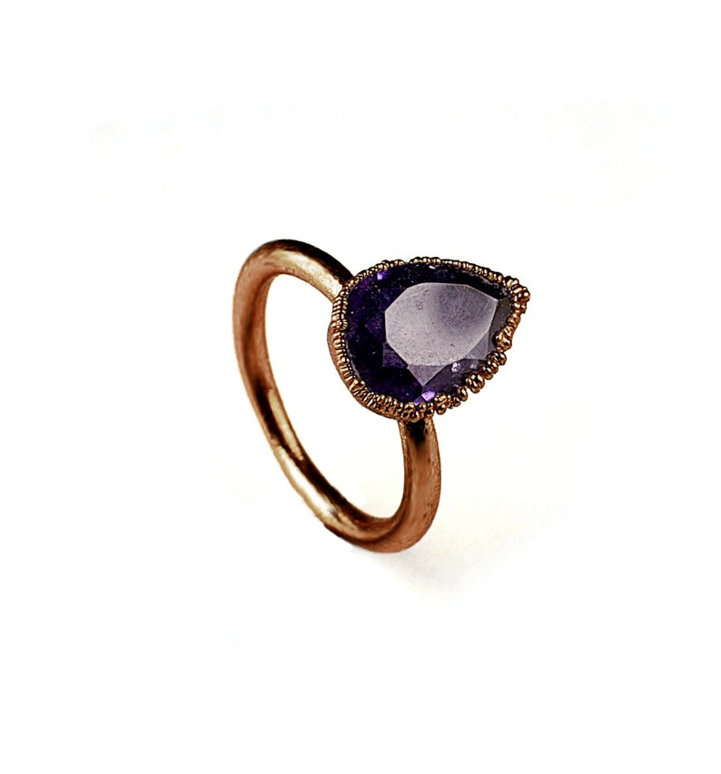 Amethyst Faceted Gemstone Ring Gemstone Ring Amethyst | Etsy